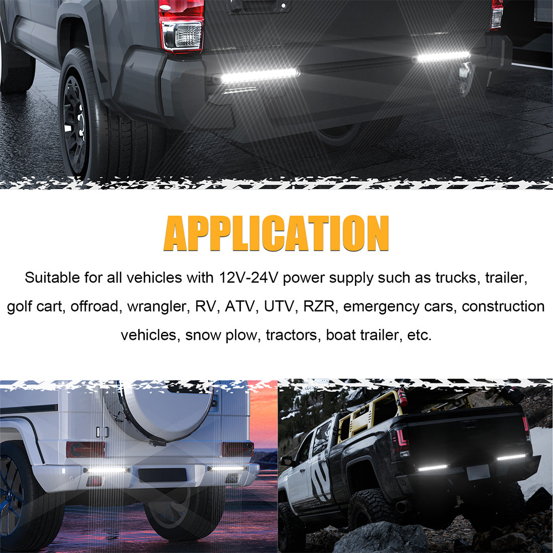 Smoked White LED Flashing Reverse Backup Lights Truck Trailer Tail ...