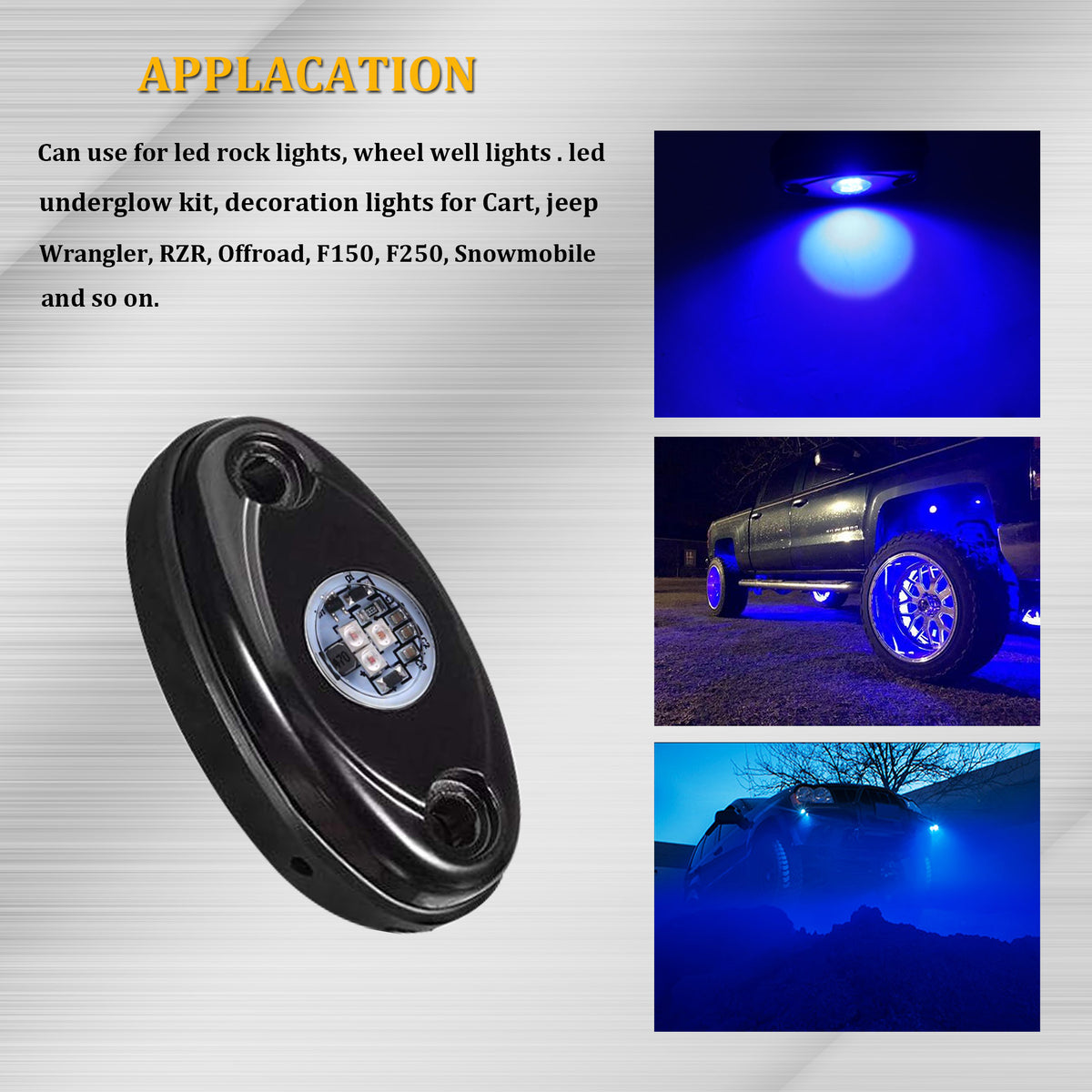 rock lights for Truck | Underglow Lights | PSEQT LED ROck Lights Blue