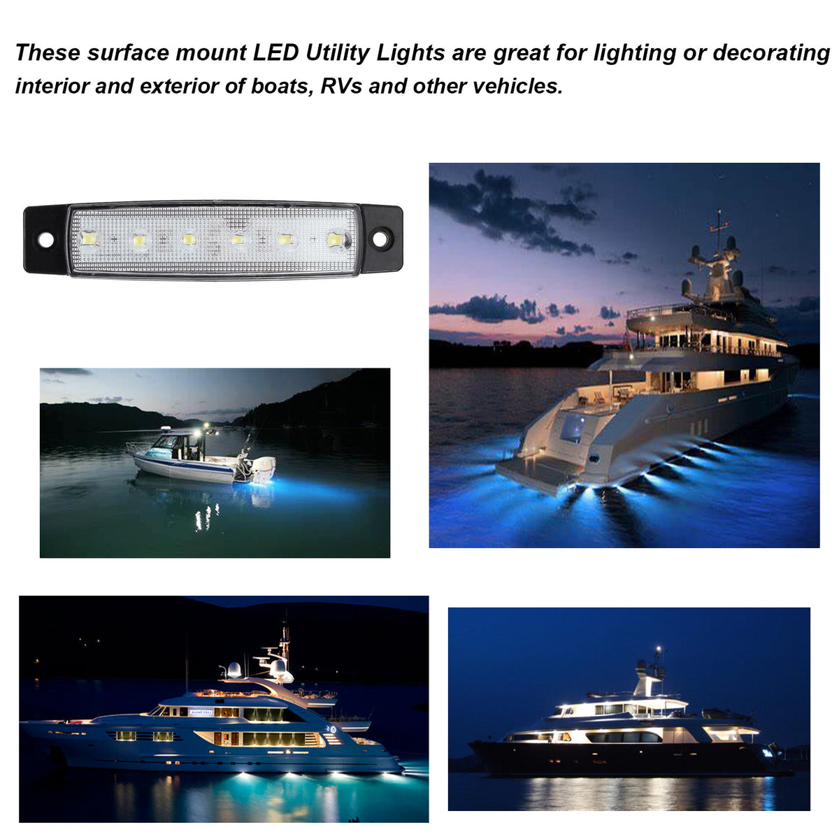 Marine Boat LED Lights | Yacht Lighting | Fishing Light PSEQT 3.8" Boat ...